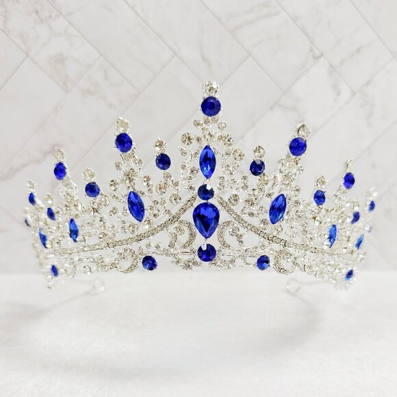 Handmade | Accessories | Navy Blue Tiara Royal Princess Tiara Birthday ...